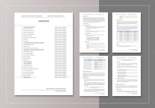 Car Wash Business Plan Template in Word, Google Docs, Apple Pages