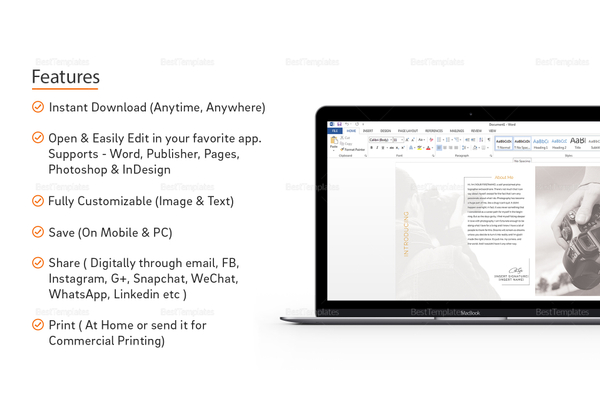 Photography Catalog Template in PSD, Word, Publisher, InDesign, Apple Pages