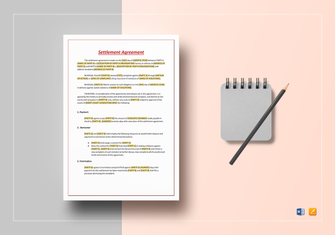 Settlement Agreement Template in Word, Google Docs, Apple Pages