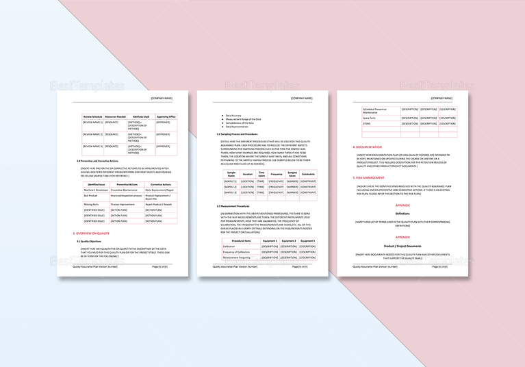 Quality Assurance Plan Template in Word, Google Docs, Apple Pages