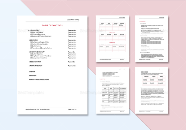 Quality Assurance Plan Template in Word, Google Docs, Apple Pages