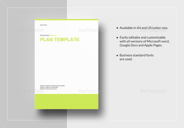 Construction Business Plan Template in Word, Google Docs, Apple Pages