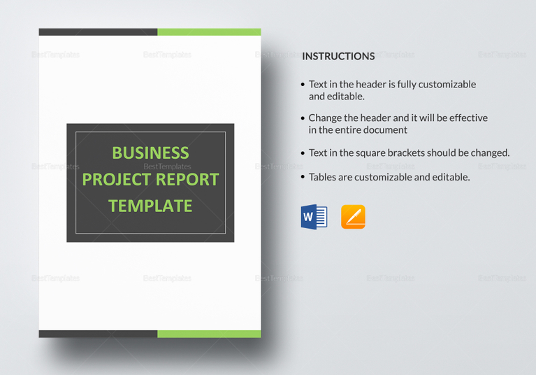 Business Project Report Template in Word, Google Docs, Apple Pages