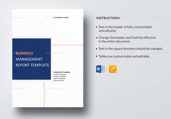 Business Management Report Template in Word, Google Docs, Apple Pages