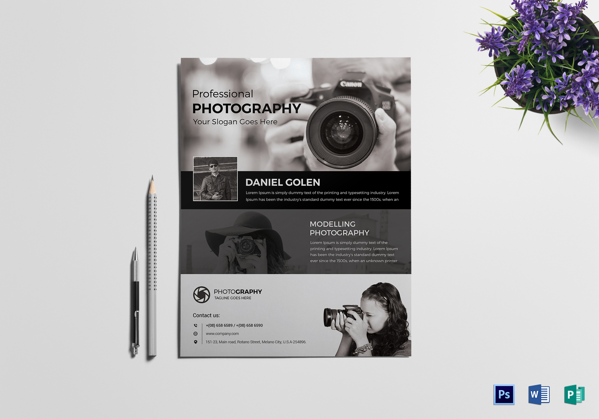 Photography Flyer Design Template in Word, PSD, Publisher