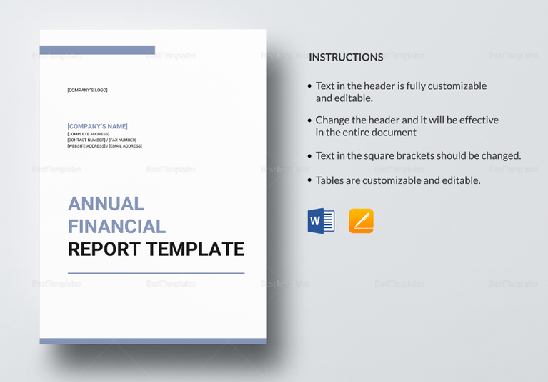 Annual Financial Report Template in Word, Google Docs, Apple Pages