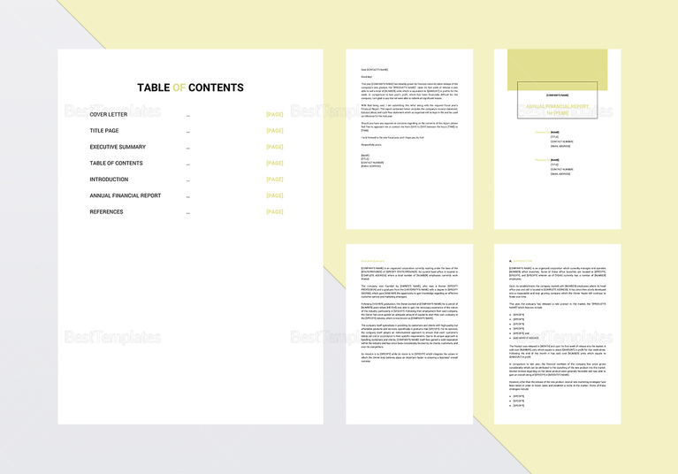 Annual Report Template In Word Google Docs Apple Pages