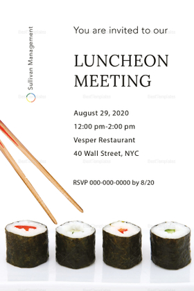 Luncheon Meeting Invitation Design Template in PSD, Word, Publisher ...
