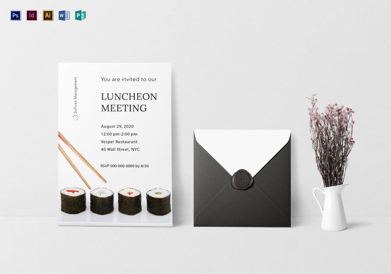 Luncheon Meeting Invitation Design Template in PSD, Word, Publisher ...