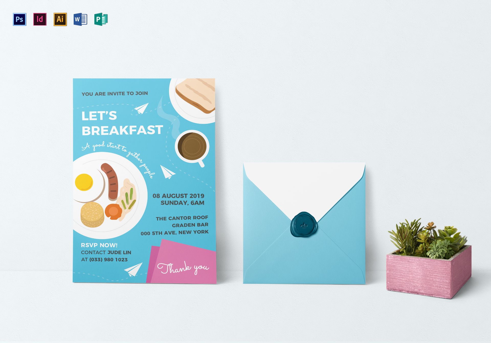Sample Breakfast Invitation Design Template in PSD, Word, Publisher ...