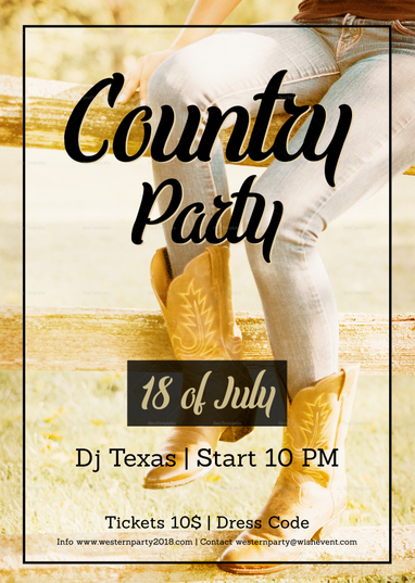 Country Night Flyer Design Template in PSD, Word, Publisher ...