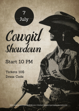 Cowgirl Showdown Flyer Design Template in PSD, Word, Publisher ...