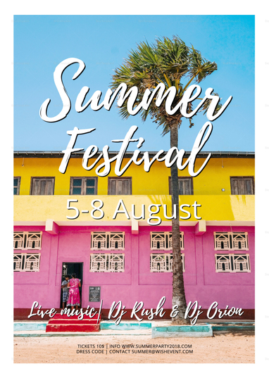 Summer Fest Flyer Design Template in PSD, Word, Publisher, Illustrator ...