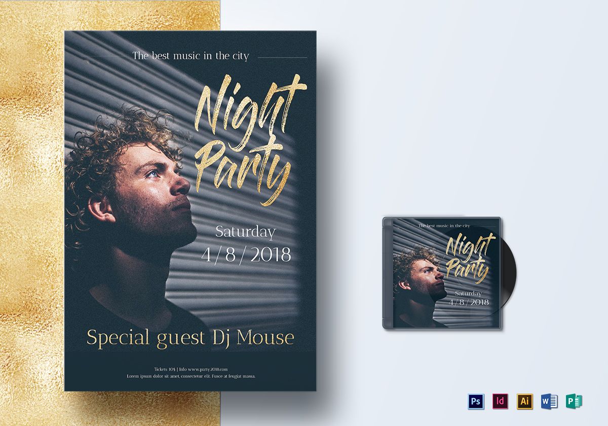 Dj Geek Flyer Design Template in PSD, Word, Publisher, Illustrator ...