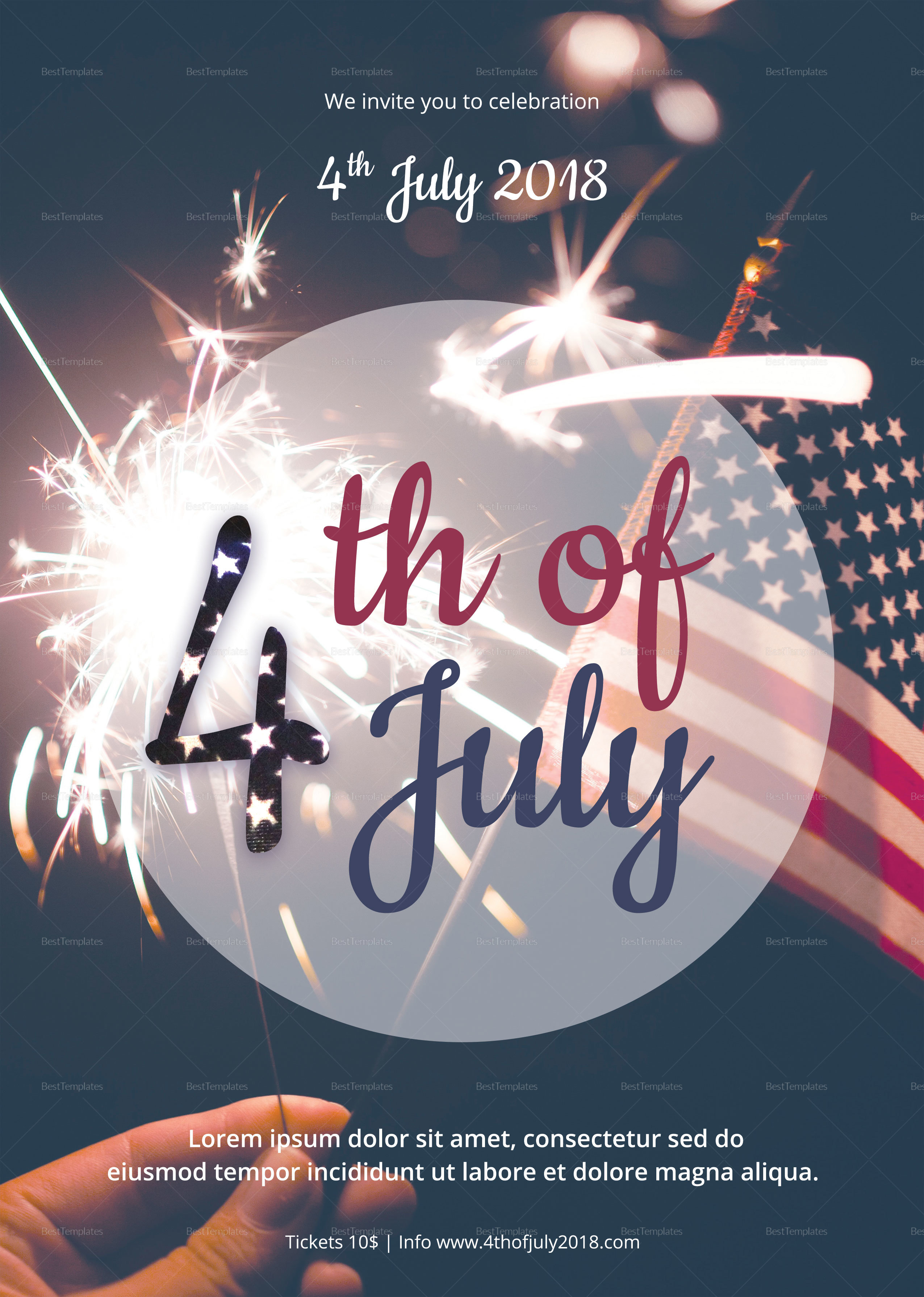 Background 4Th Of July Flyer Template