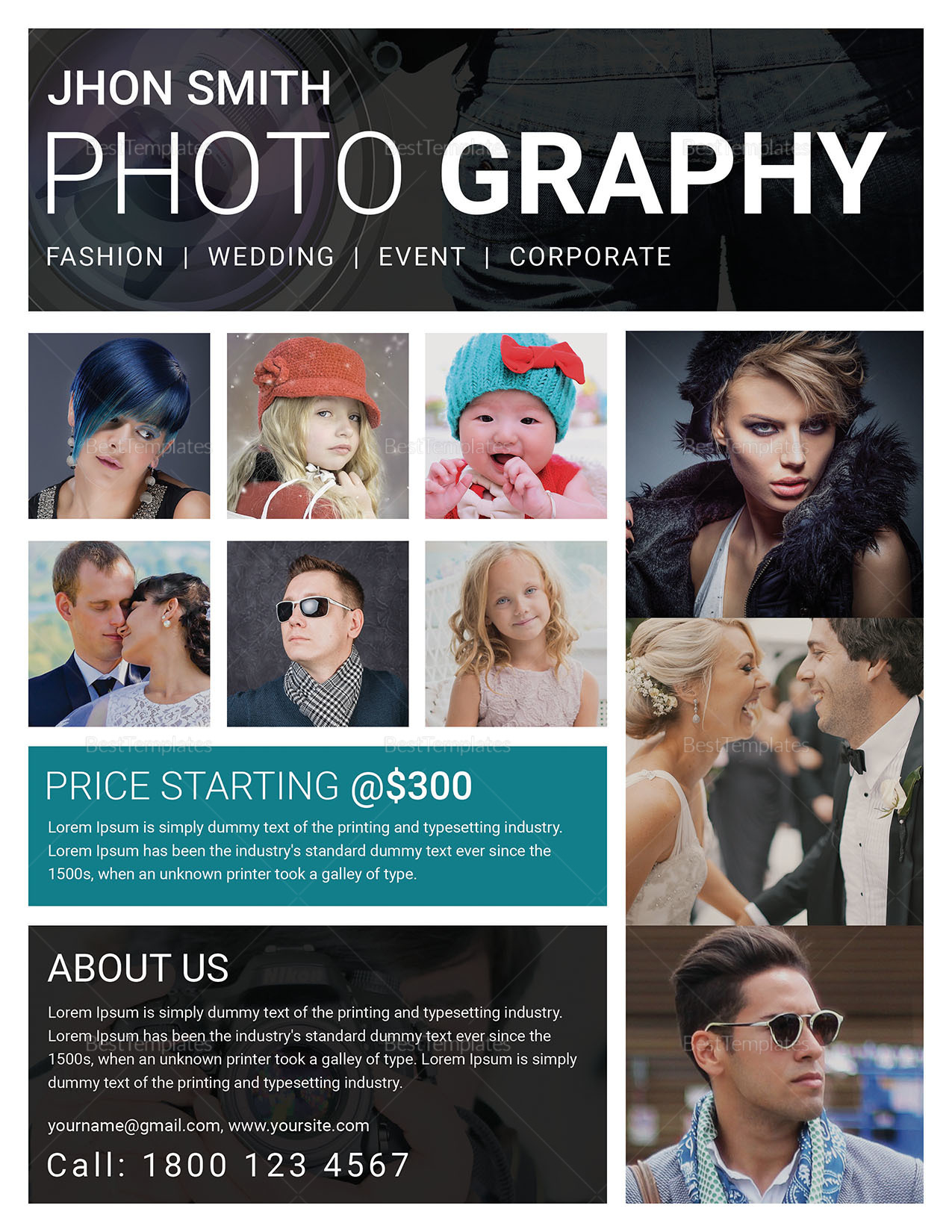 Modern Photography Flyer Design Template in Word, PSD, Publisher