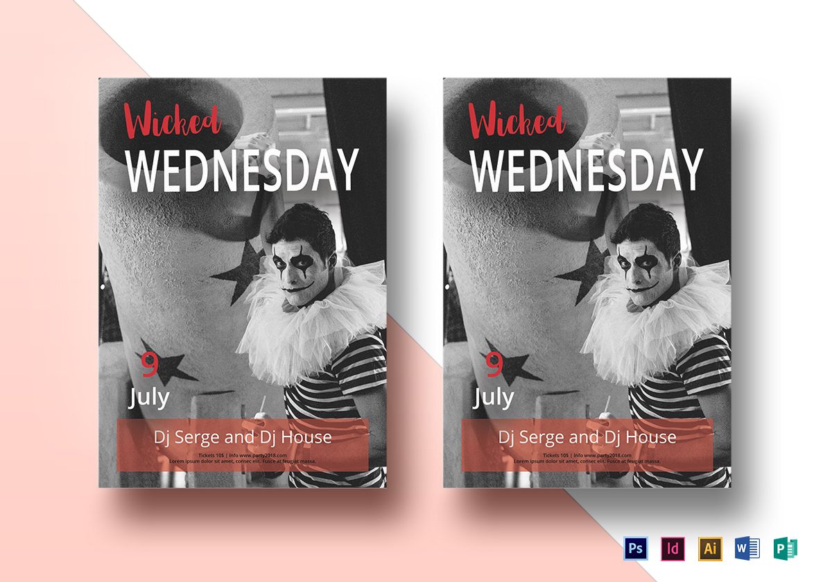 Wicked Wednesday Flyer Design Template in PSD, Word, Publisher ...