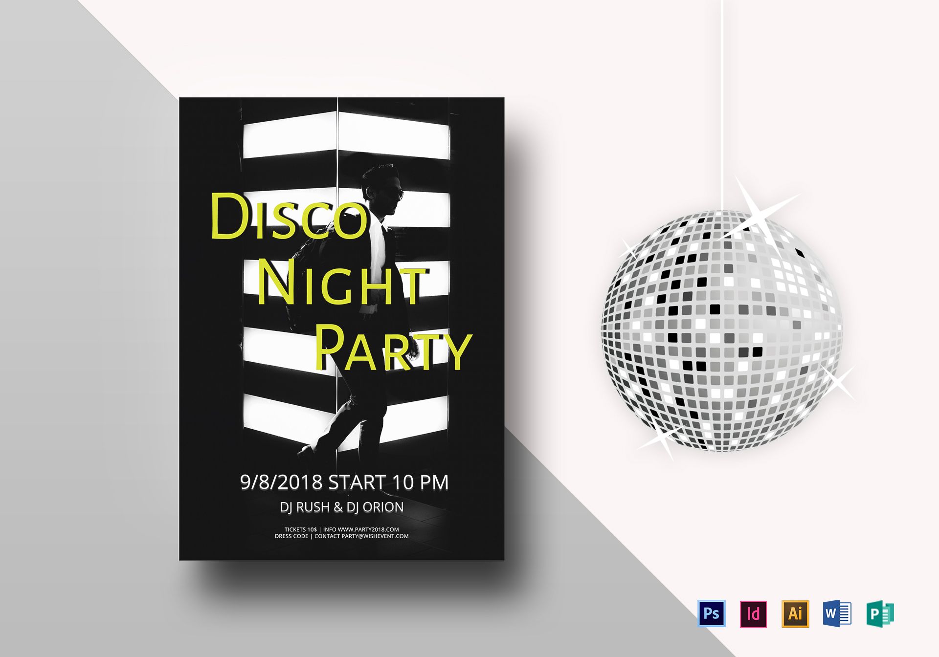 Minimalistic Party Flyer Design Template in PSD, Word, Publisher ...