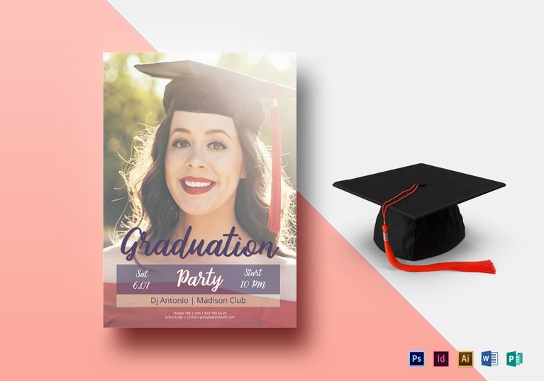 Graduation Night Party Flyer Design Template in PSD, Word, Publisher ...