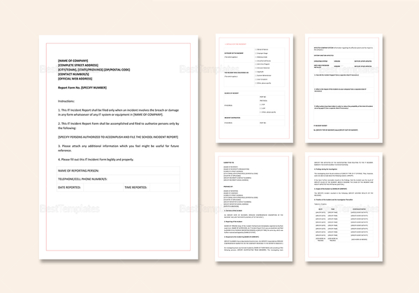 IT Incident Report Template in Word, Google Docs, Apple Pages