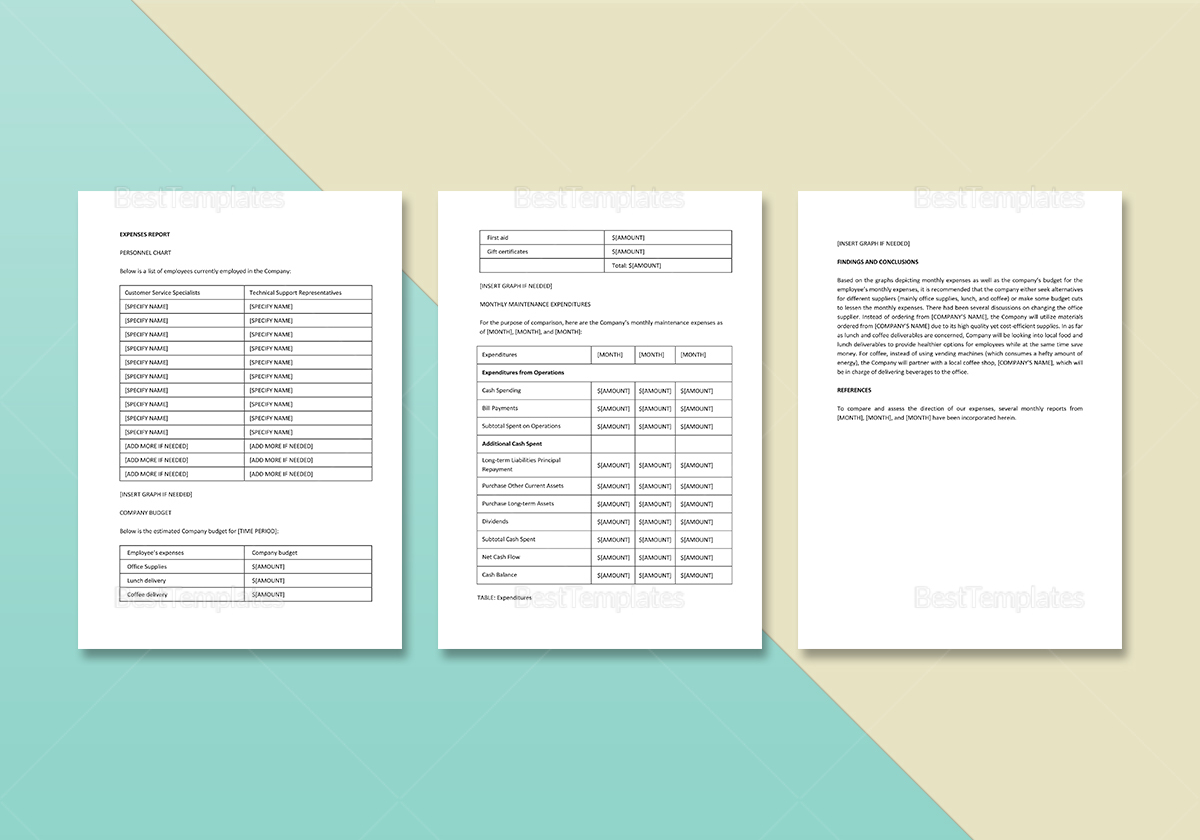 Employee Expense Report Template in Word, Google Docs, Apple Pages