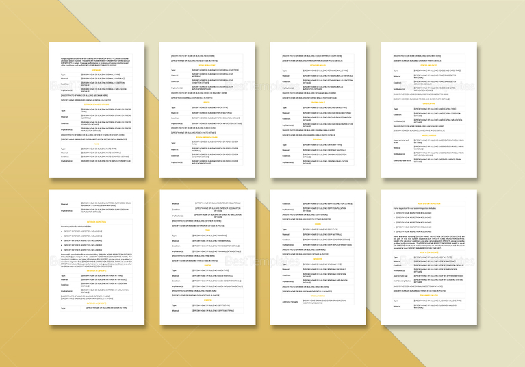 Home Inspection Report Template in Word, Google Docs, Apple Pages