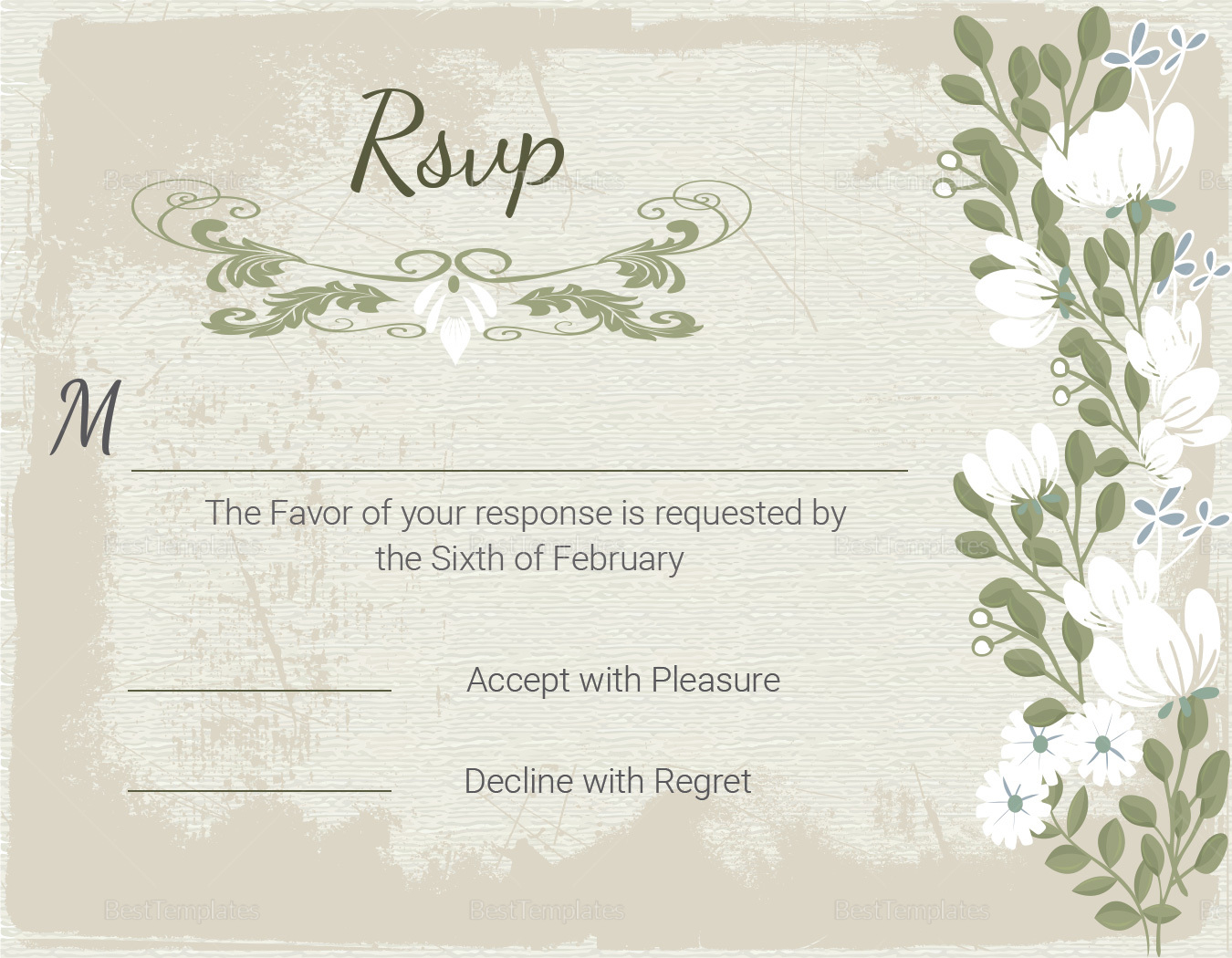 Wedding Rsvp Cards Template