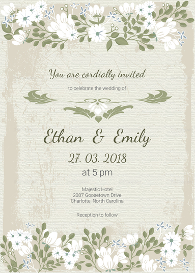 Vintage Wedding Invitation Card Template in PSD, Word, Publisher ...