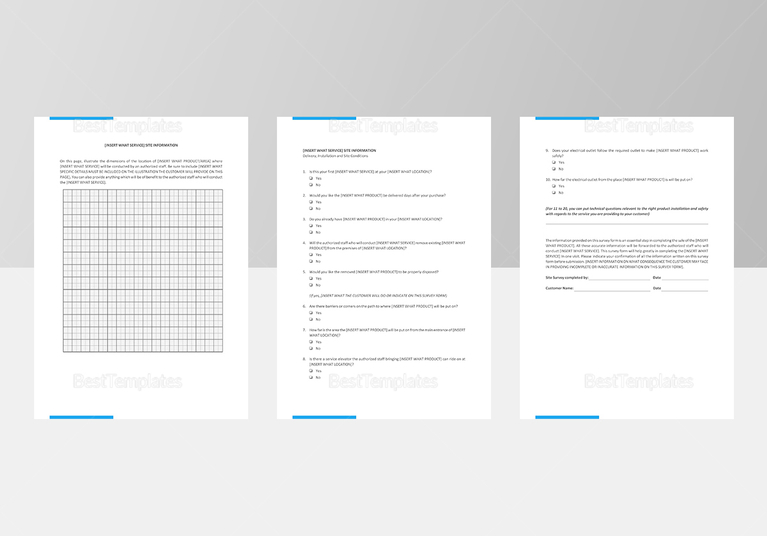 Site Survey Template in Word, Google Docs, Apple Pages