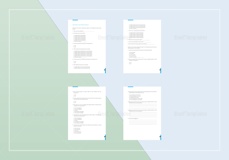 Training Survey Template in Word, Google Docs, Apple Pages