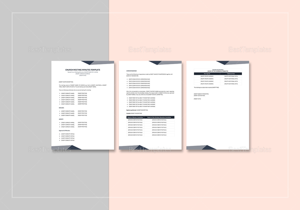 Church Meeting Minutes Template in Word, Google Docs, Apple Pages