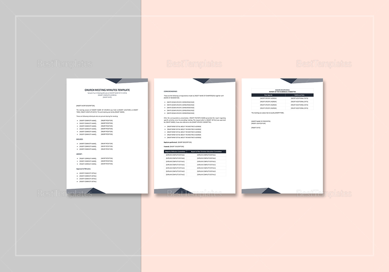 Church Meeting Minutes Template in Word, Google Docs, Apple Pages