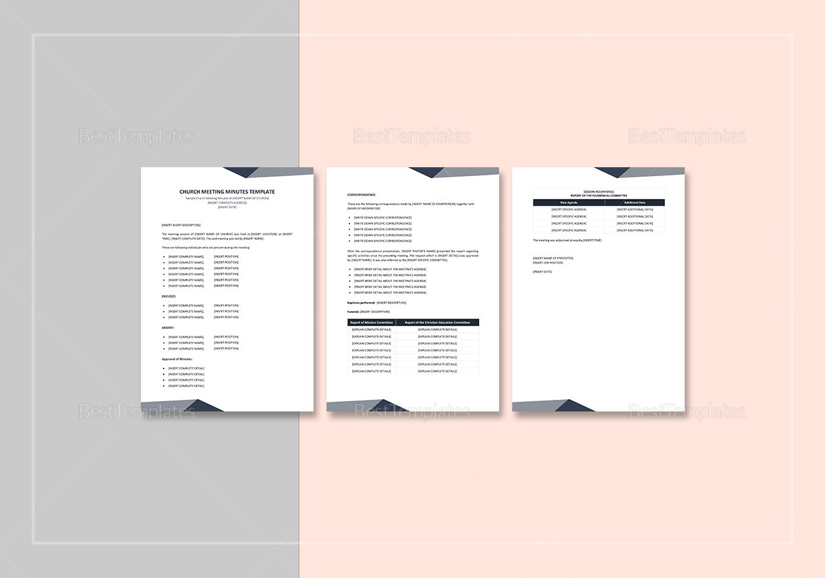 Church Meeting Minutes Template in Word, Google Docs, Apple Pages