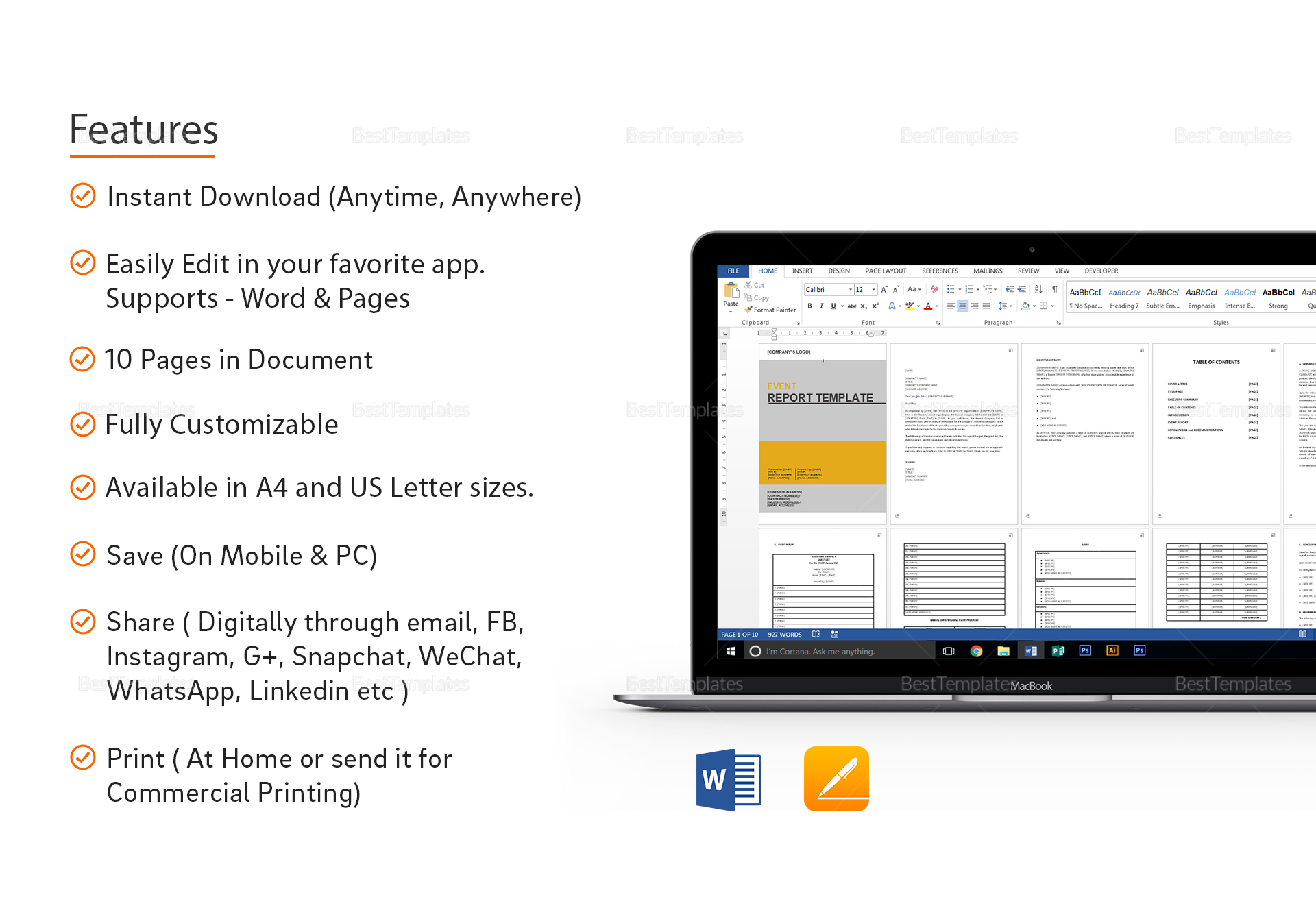 Event Report Template in Word, Google Docs, Apple Pages