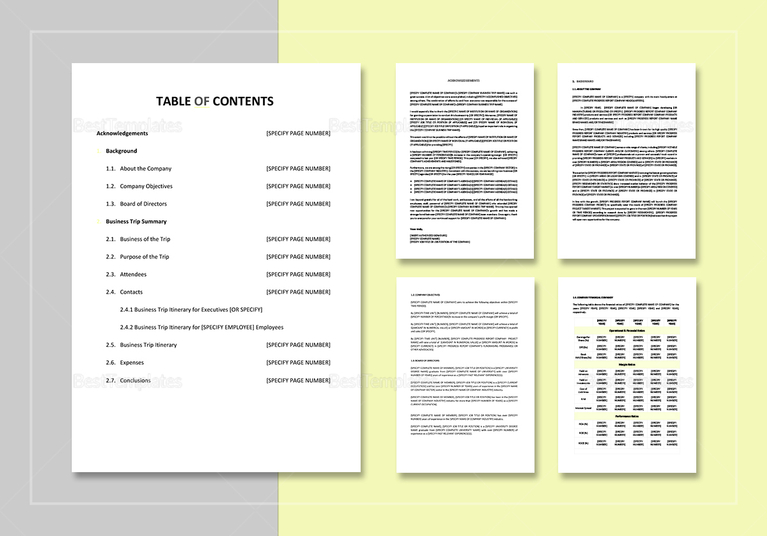 Trip Report Template in Word, Google Docs, Apple Pages