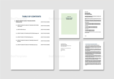 Training Report Template in Word, Google Docs, Apple Pages