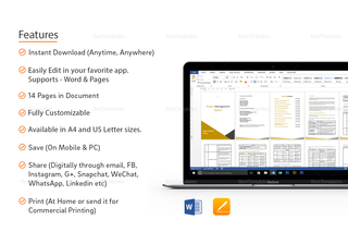 Project Management Report Template in Word, Google Docs, Apple Pages