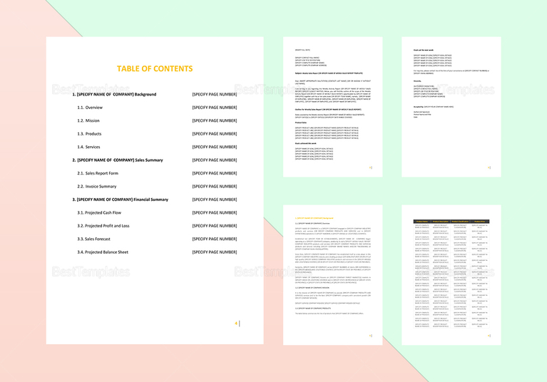 Weekly Sales Report Template in Word, Google Docs, Apple Pages