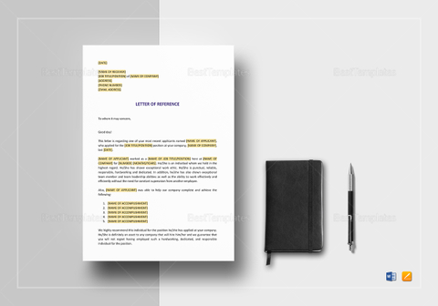 Short Letter of Reference Template in Word, Google Docs, Apple Pages