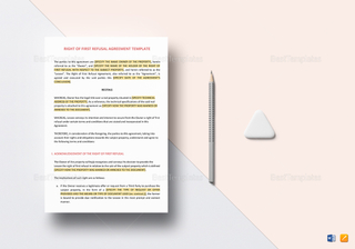 Right of First Refusal Agreement Template in Word, Google Docs, Apple Pages