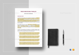 Proxy Irrevocable Template in Word, Google Docs, Apple Pages