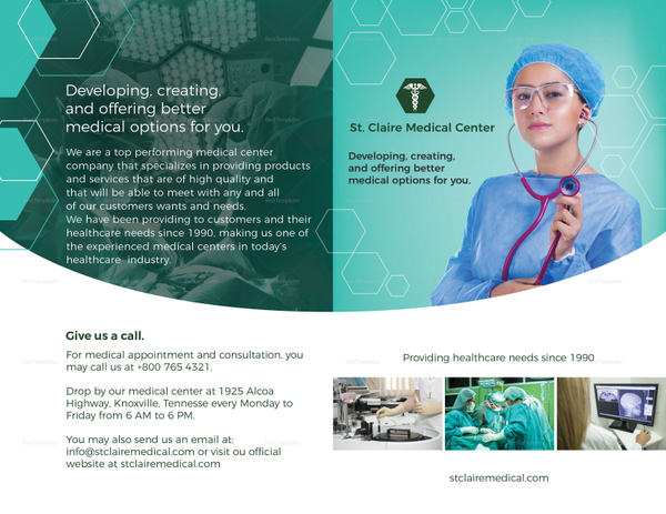 Medical Bi-Fold Brochure Design Template in PSD, Word, Publisher ...