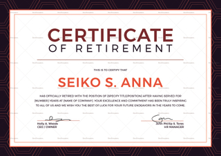 Retirement Certificate Design Template in PSD, Word, Publisher ...
