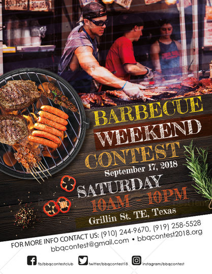 BBQ Contest Flyer Design Template in PSD, Word, Publisher, Illustrator ...