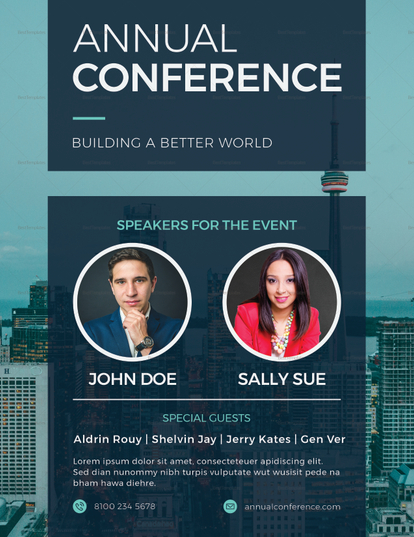 Annual Conference Flyer Design Template in PSD, Word, Publisher ...