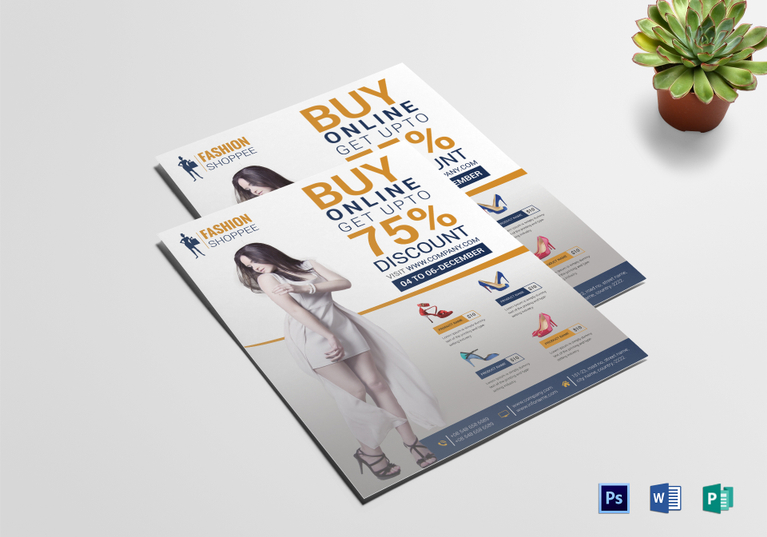 Fashion Promotional Flyer Design Template in PSD, Word, Publisher