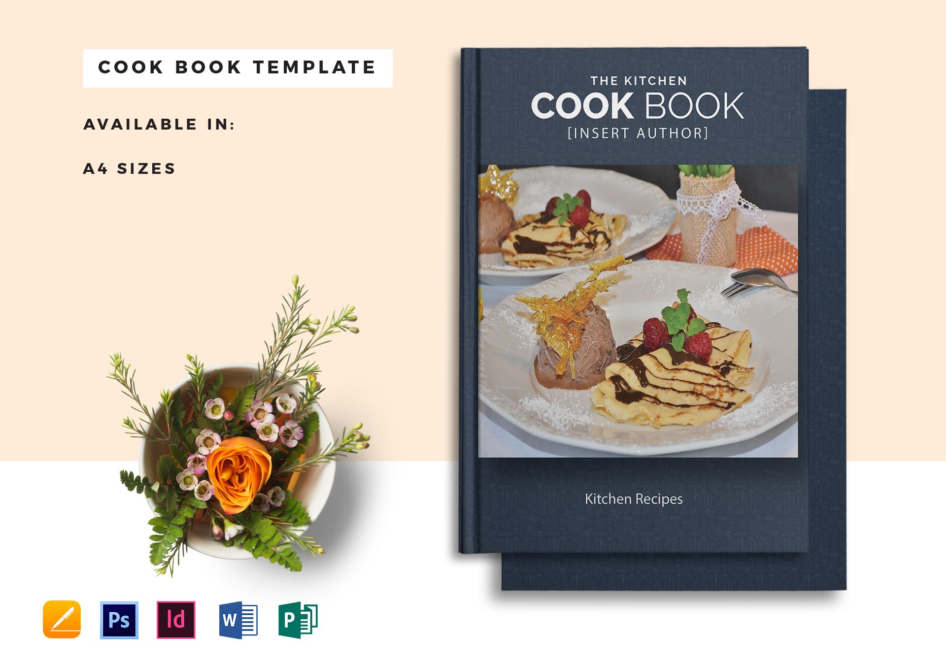 Printable Cookbook Catalog Template In PSD Word Publisher InDesign 