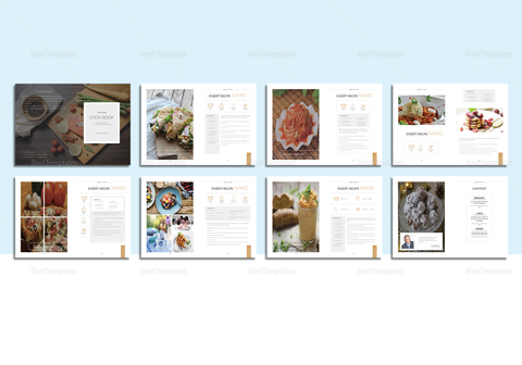 Recipe Cookbook Catalog Template in PSD, Word, Publisher, InDesign