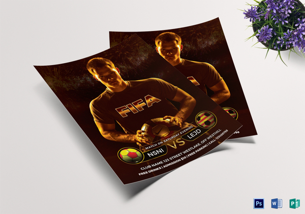 Fifa Soccer Flyer Design Template in PSD, Word, Publisher