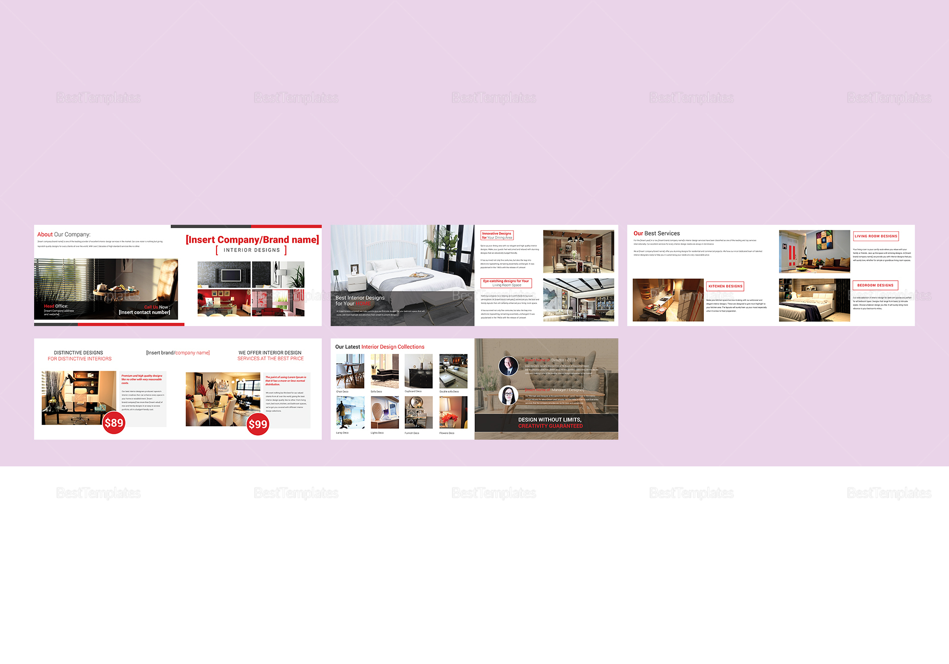 Interior Design Catalog Template in PSD, Word, Publisher, Apple Pages